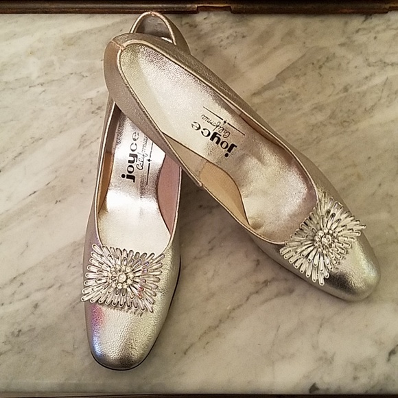 Joyce of California | Shoes | Vintage Joyce Silver Jewelled Pumps ...